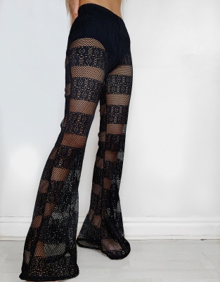 Melanie black net trousers - svlabel.com